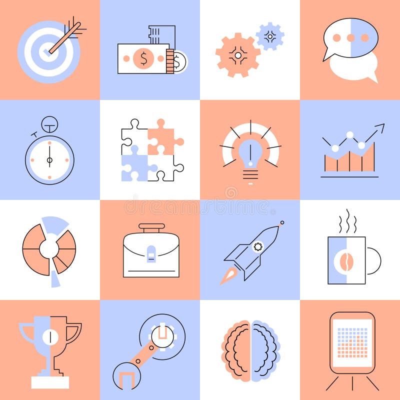 Creative Process Icons Set stock vector. Illustration of color - 53063020