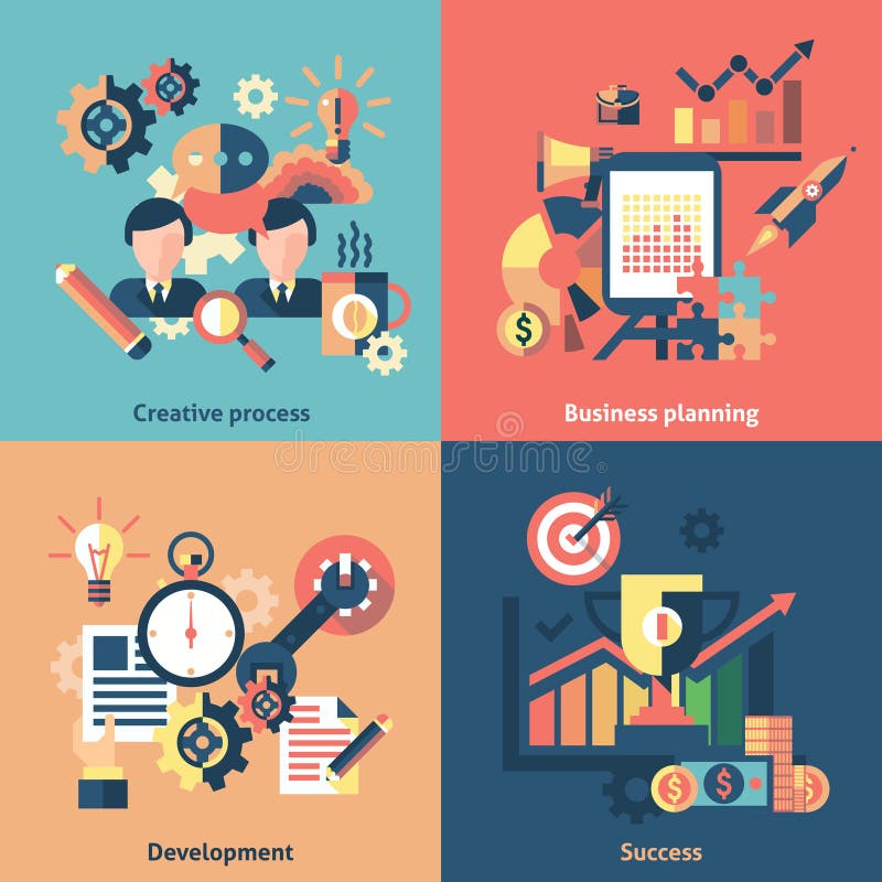 Creative Process Icons Set stock vector. Illustration of color - 53063020