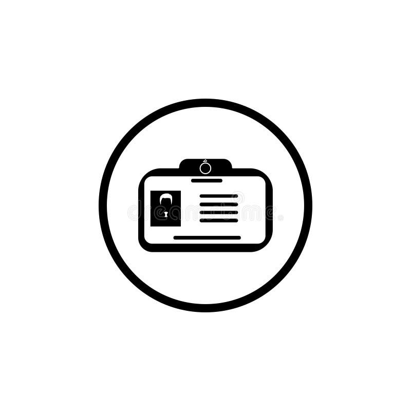 Creative ID Card Icon in Circle Stock Vector - Illustration of contact ...