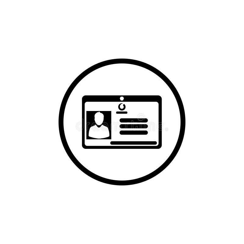 Creative ID Card Icon in Circle Stock Vector - Illustration of pass ...