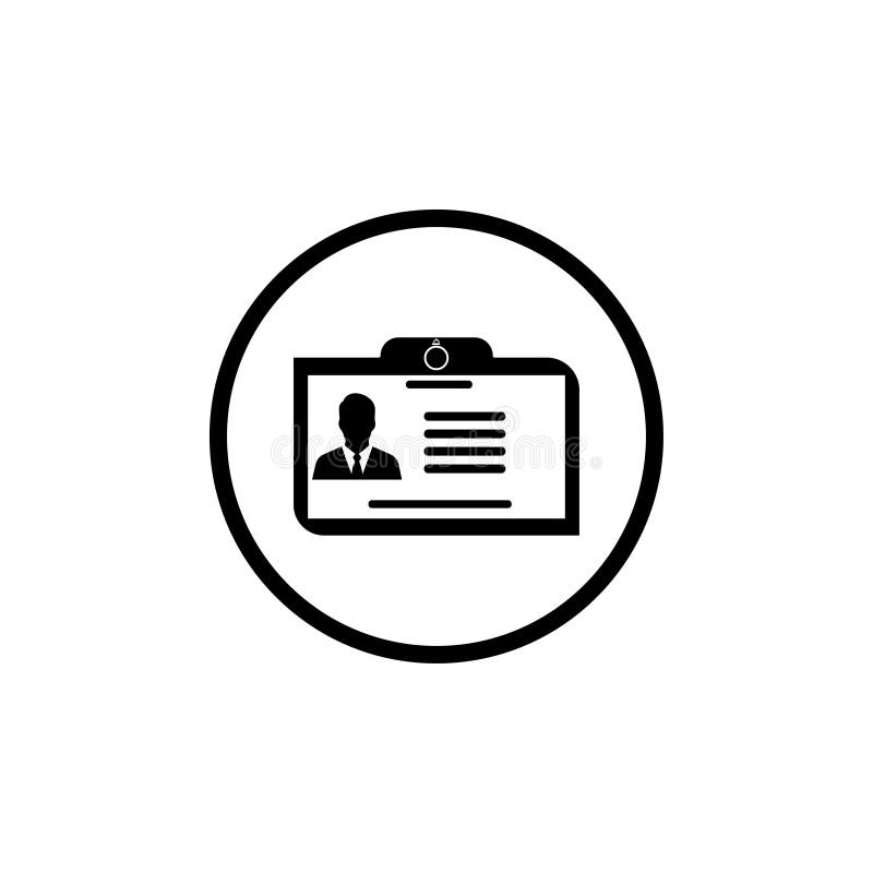 Creative ID Card Icon in Circle Stock Vector - Illustration of ...