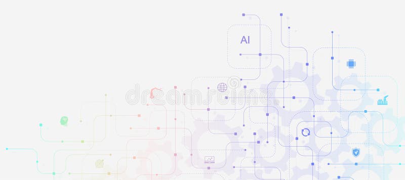 Creative Idea AI Banner Concept for Internet Technology. Motherboard ...