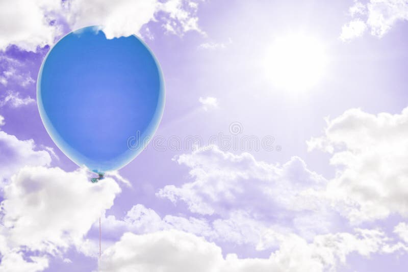 A Creative Idea of the Balloon and the Gift Present Box Fly in the Air ...