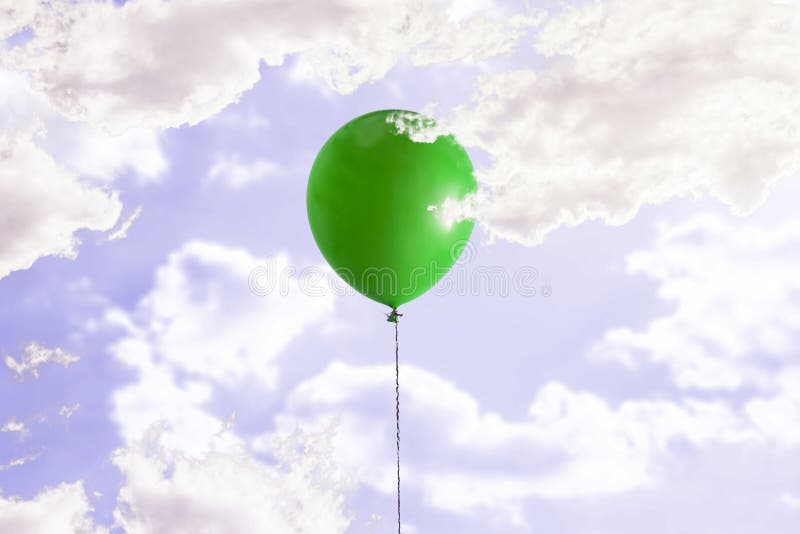 A Creative Idea of the Balloon and the Gift Present Box Fly in the Air ...
