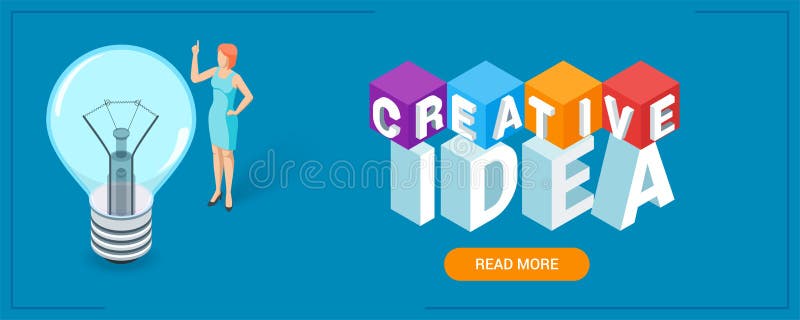 Creative idea banner stock illustration. Illustration of construction ...