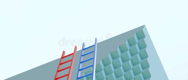 Creative Idea and Business Concept. Ladder of Success with Different ...