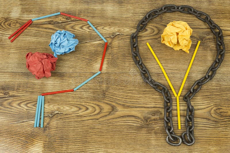 Creative Idea. Chain in Form of Bulb. Concept of Idea and Innovation ...
