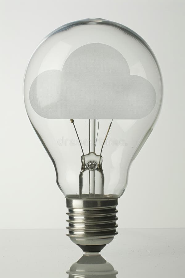 Creative Idea, Cloud Computing Concept, Light Bulb with Cloud Inside ...