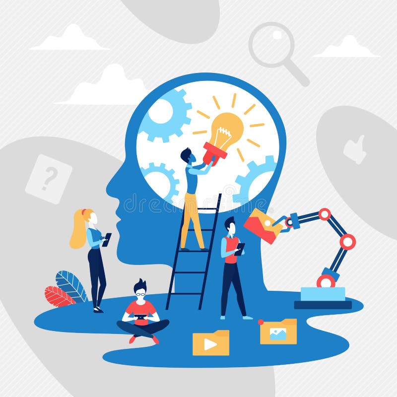 Creative Idea Concept with Abstract Head of Thinking Person Stock ...