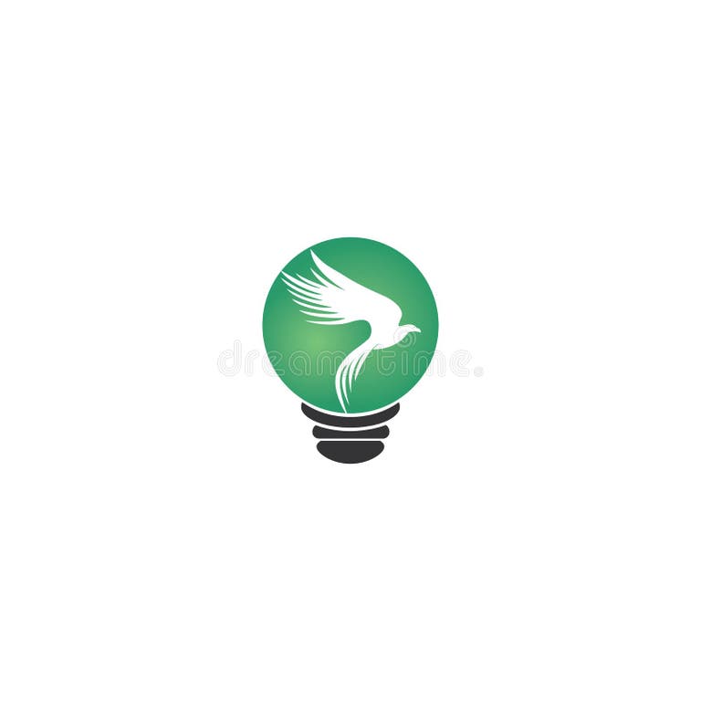 Eagle Light Bulb Logo Design. Stock Vector - Illustration of label ...