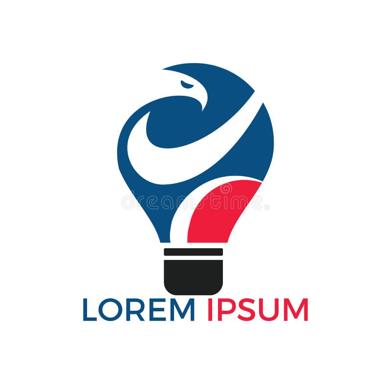 Eagle Light Bulb Logo Design. Stock Vector - Illustration of design ...