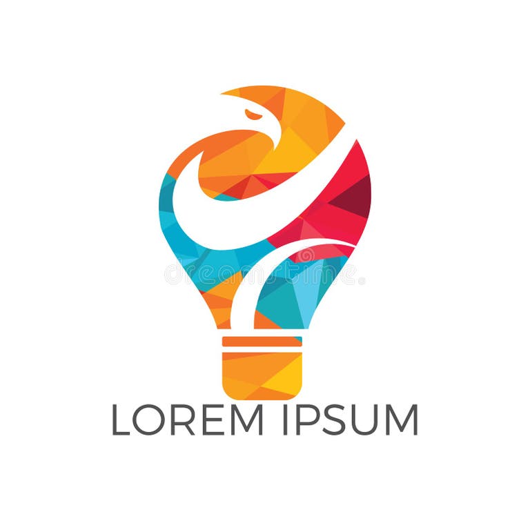 Eagle Light Bulb Logo Design. Stock Vector - Illustration of light ...