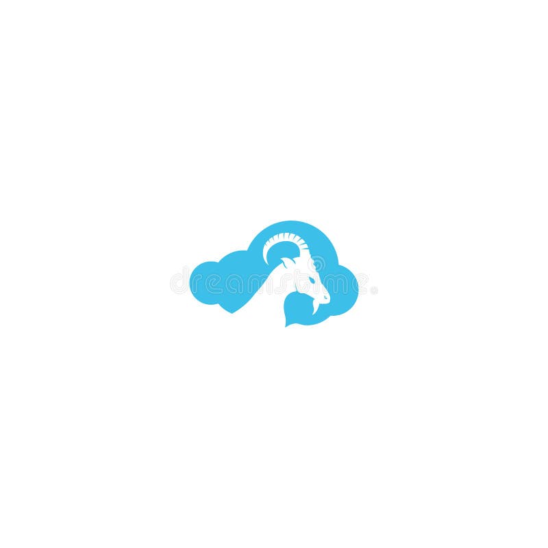 Goat and Cloud Logo Design. Stock Vector - Illustration of logo ...