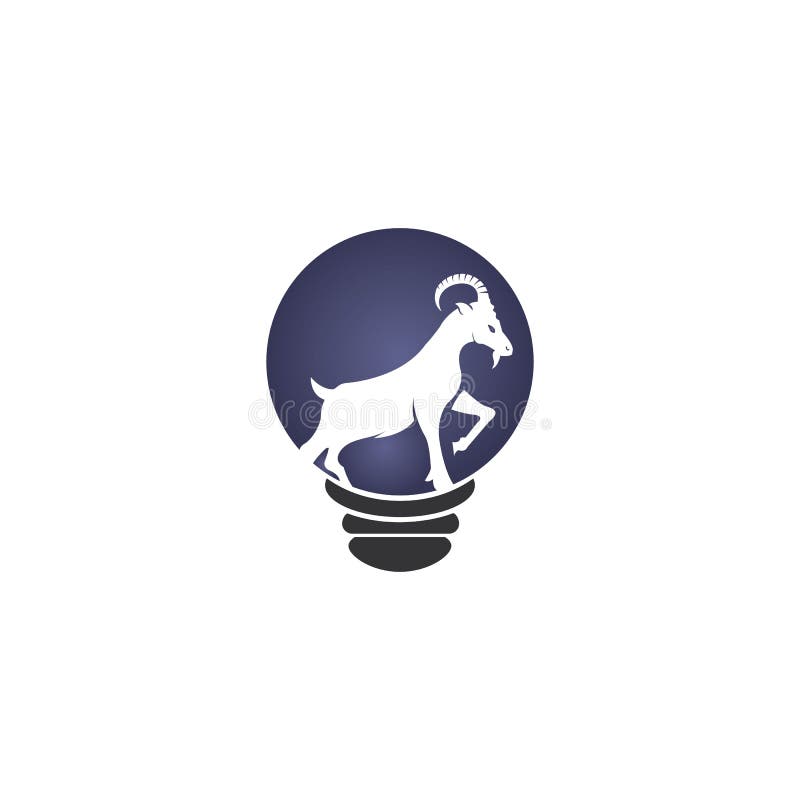 Goat Light Bulb Logo Design. Stock Vector - Illustration of inspiration ...