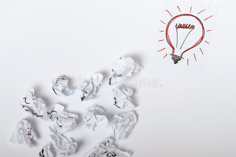 Creative Idea Concept with Drawing Abstract Sketch on Paper Sheet with ...