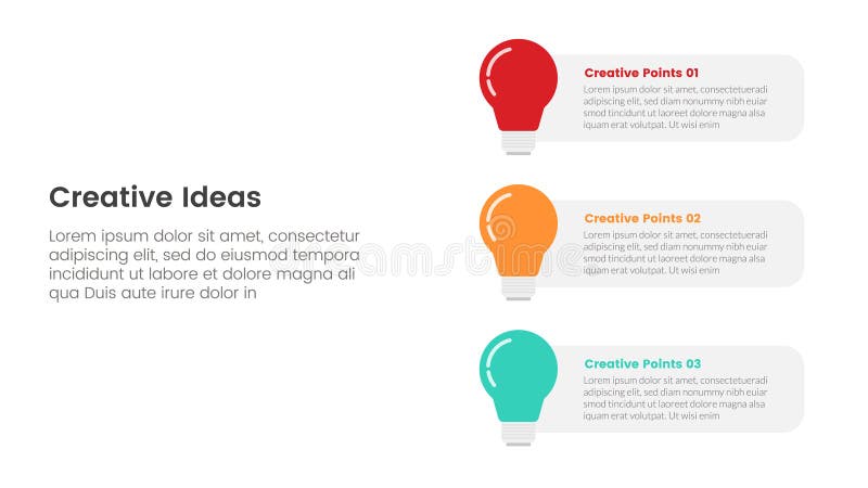 Creative Idea Concept Infographic 3 Point Stage Template with Vertical ...