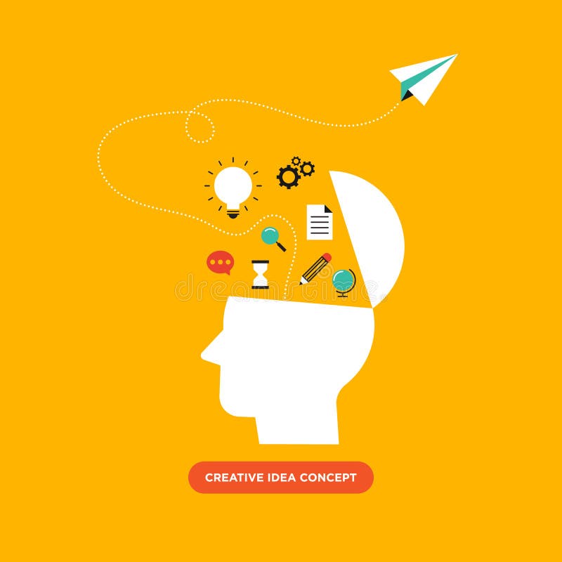Creative Idea Concept, Inspiration Process Vector Illustration Stock ...