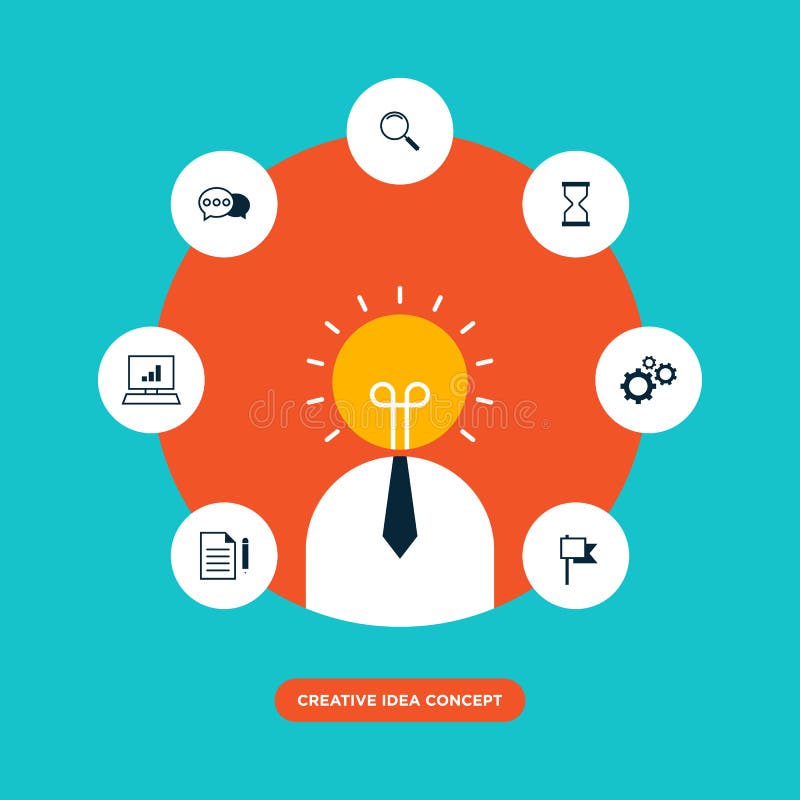 Creative Idea Concept, Inspiration Process Illustration Stock ...