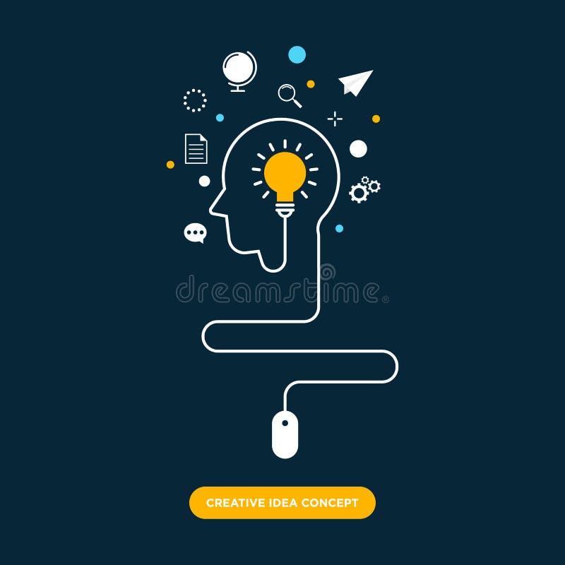 Creative Idea Concept, Inspiration Process Vector Illustration Stock ...