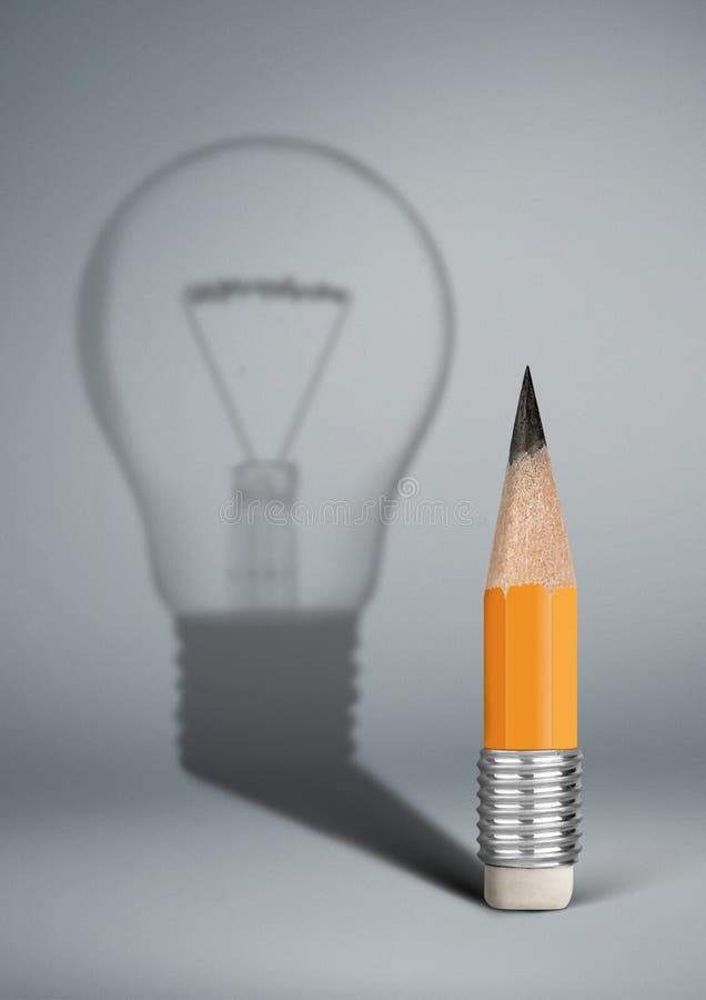 Bulb with Idea and Shadow with Success, Business Creative Concept Stock ...