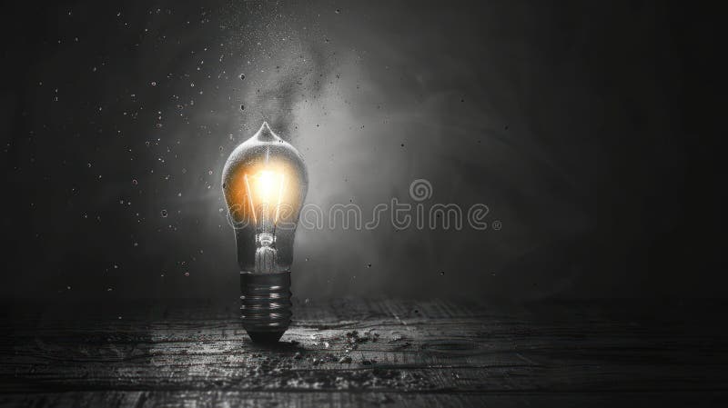 Creative Idea Concept: Pencil Drawing of Bulb with Light Stock ...
