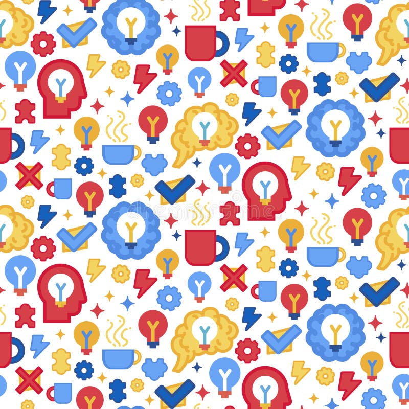 Creative Idea Creation Seamless Pattern Vector Stock Vector ...