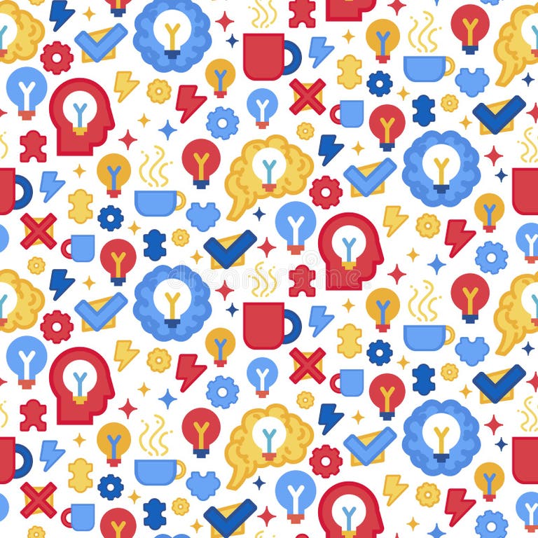 Creative Idea Creation Seamless Pattern Vector Stock Vector ...