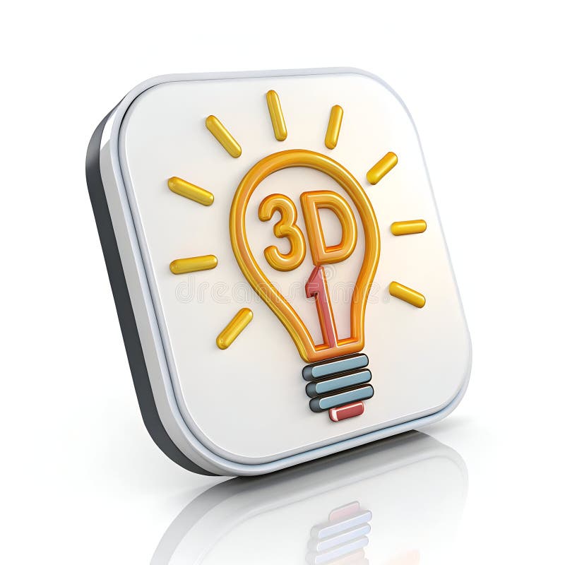 Creative Idea 3D Icon, Innovation and Inspiration Concept Stock ...