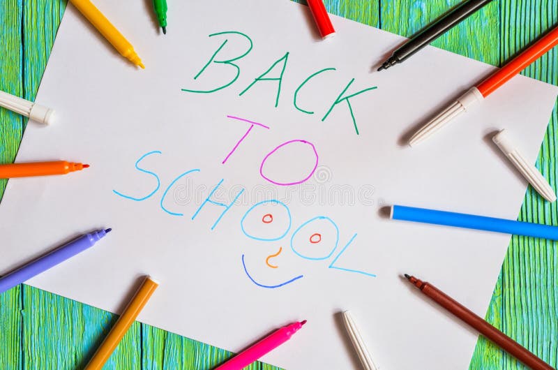 Creative Idea Depicting the Return of Children To School. Stock Image ...