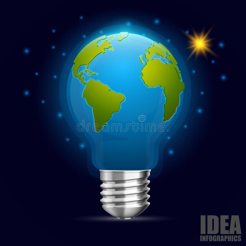 Creative Idea Earth, Green Energy. Vector Illustration Stock Vector ...