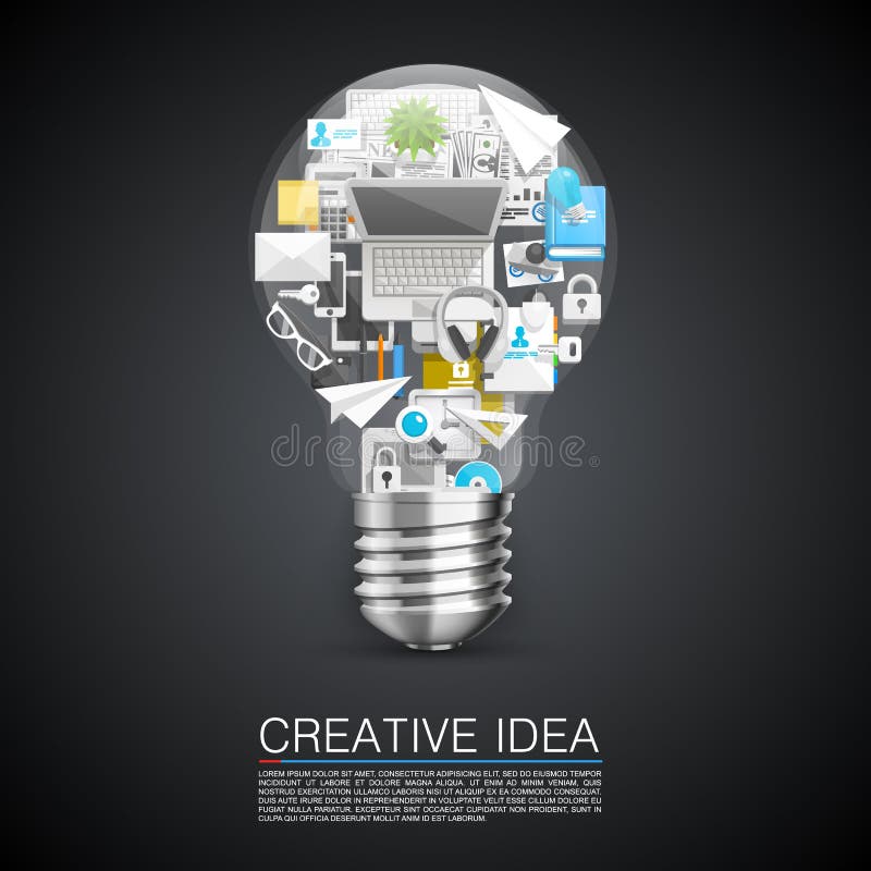 Creative Idea of Flat Collage Icons Stock Vector - Illustration of ...