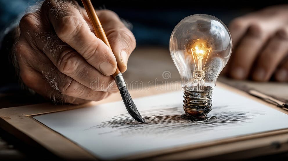 Creative Idea Generation stock illustration. Illustration of artist ...