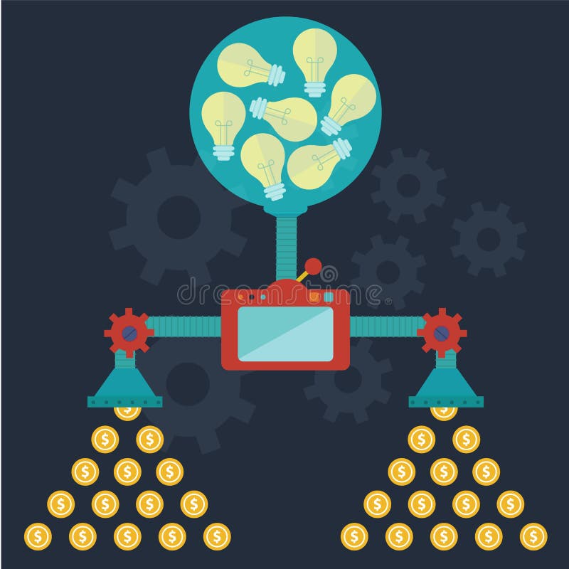 Creative Idea Generator, Bright Idea Modern Vector Illustration Stock ...