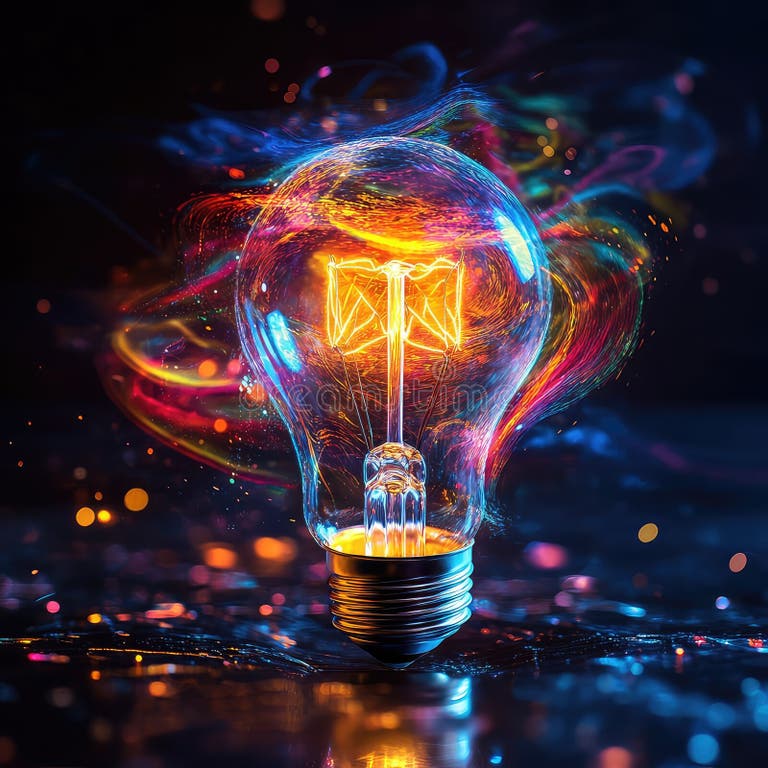 Creative Idea with Glowing Light Bulb - Concept of Innovation and ...