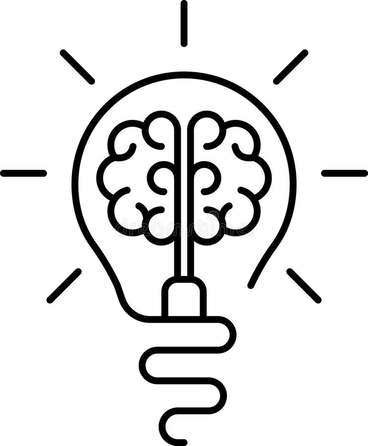 Creative Idea Icon. Brain, Lightbulb. Innovation, Education, Idea, Mind ...