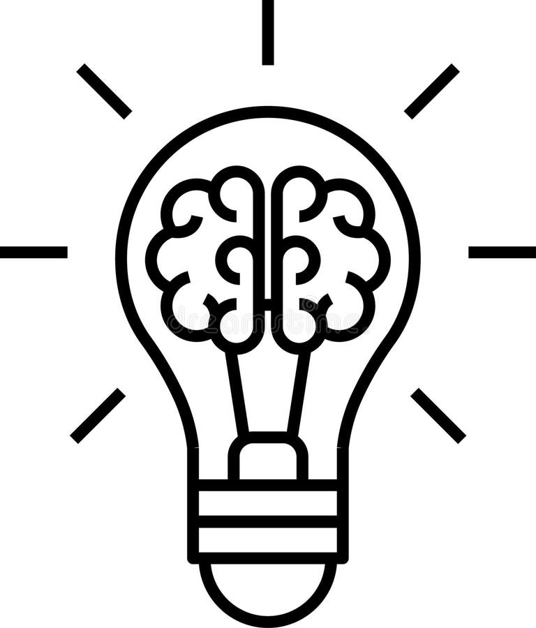 Creative Idea Icon. Brain, Lightbulb. Innovation, Education, Idea, Mind ...