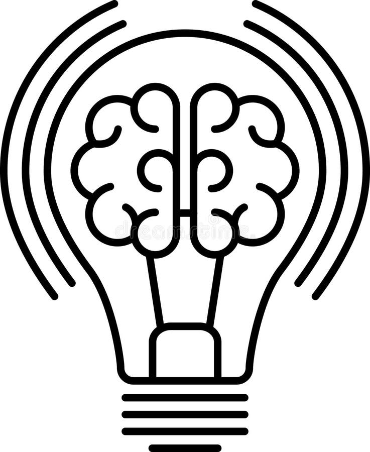 Creative Idea Icon. Brain, Lightbulb. Innovation, Education, Idea, Mind ...