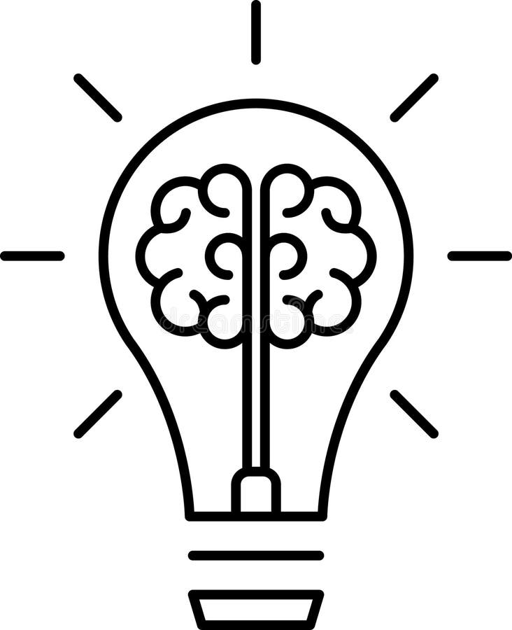 Creative Idea Icon. Brain, Lightbulb. Innovation, Education, Idea, Mind ...