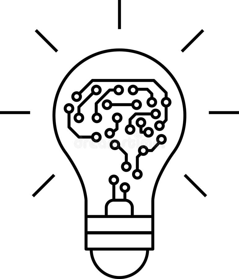 Creative Idea Icon. Brain, Lightbulb. Innovation, Education, Idea, Mind ...