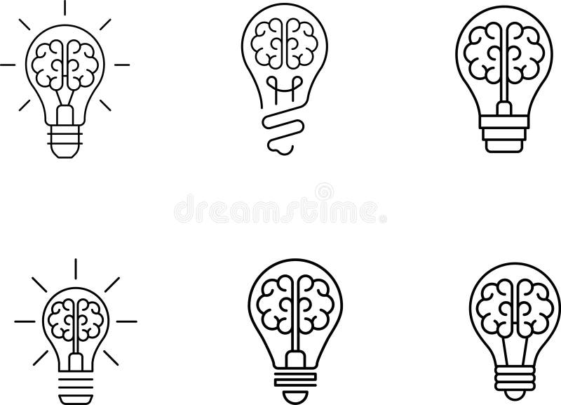 Creative Idea Icon. Brain, Lightbulb. Innovation, Education, Idea, Mind ...