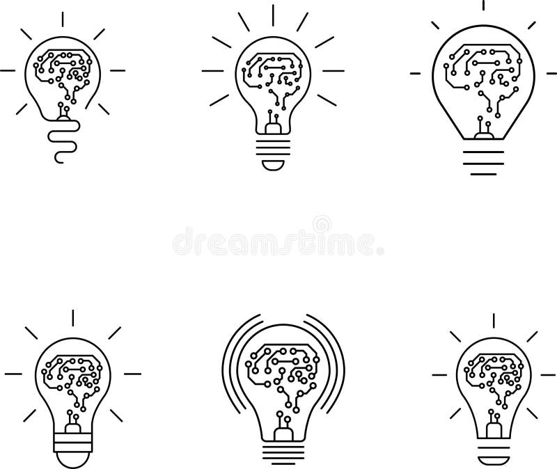 Creative Idea Icon. Brain, Lightbulb. Innovation, Education, Idea, Mind ...