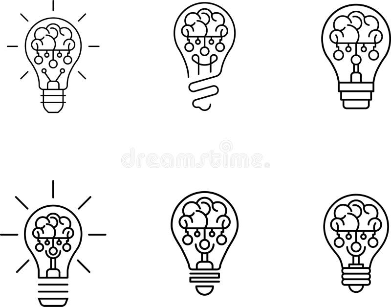 Creative Idea Icon. Brain, Lightbulb. Innovation, Education, Idea, Mind ...