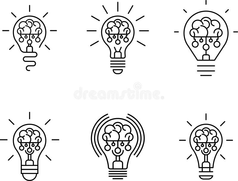 Creative Idea Icon. Brain, Lightbulb. Innovation, Education, Idea, Mind ...