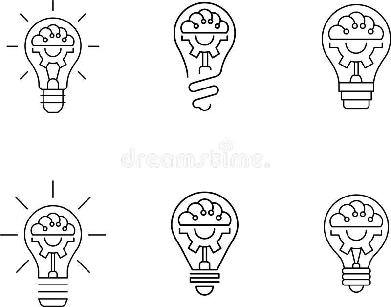 Creative Idea Icon. Brain, Lightbulb. Innovation, Education, Idea, Mind ...