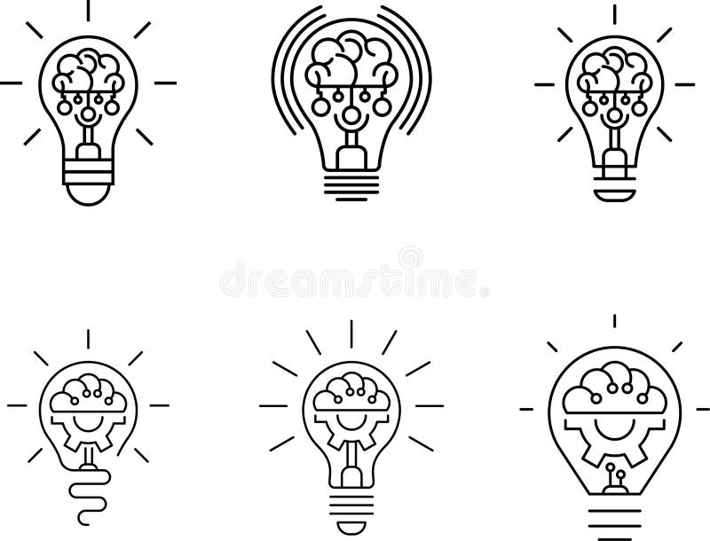 Creative Idea Icon. Brain, Lightbulb. Innovation, Education, Idea, Mind ...