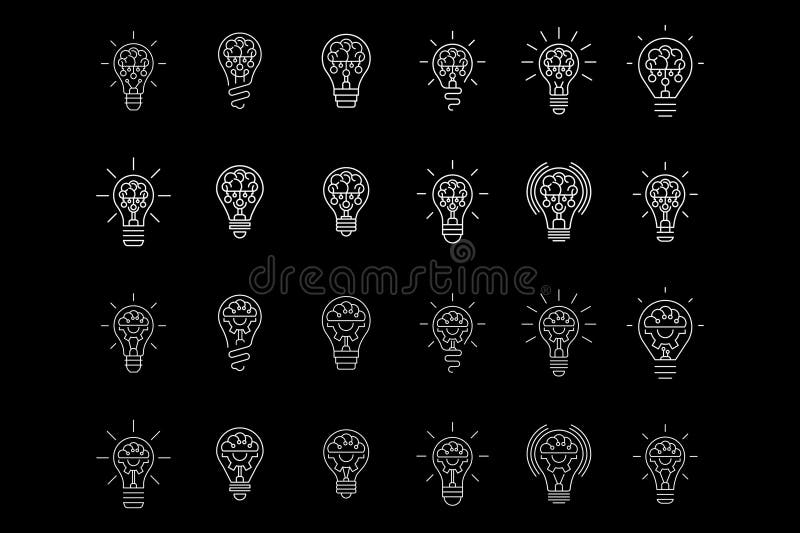 Creative Idea Icon. Brain, Lightbulb. Innovation, Education, Idea, Mind ...