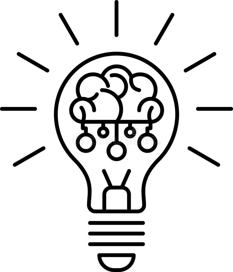 Creative Idea Icon. Brain, Lightbulb. Innovation, Education, Idea, Mind ...