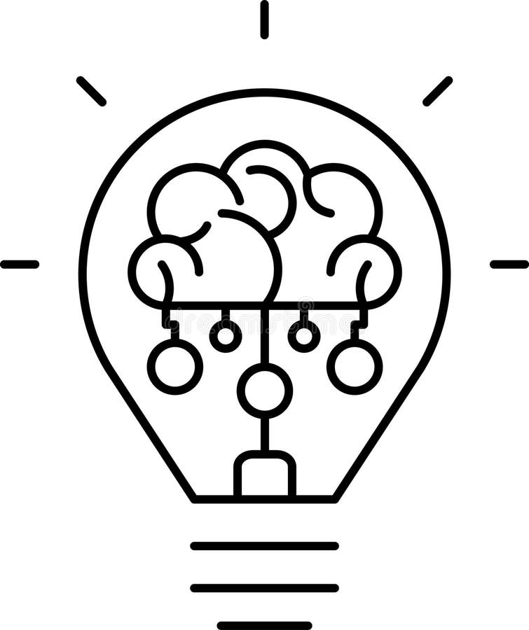 Creative Idea Icon. Brain, Lightbulb. Innovation, Education, Idea, Mind ...