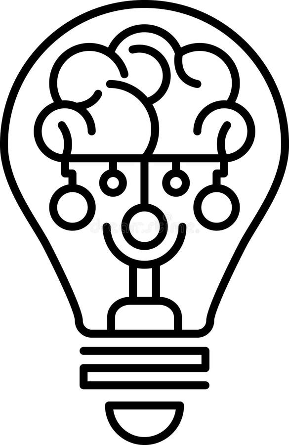 Creative Idea Icon. Brain, Lightbulb. Innovation, Education, Idea, Mind ...