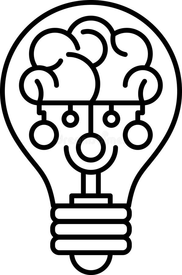 Creative Idea Icon. Brain, Lightbulb. Innovation, Education, Idea, Mind ...